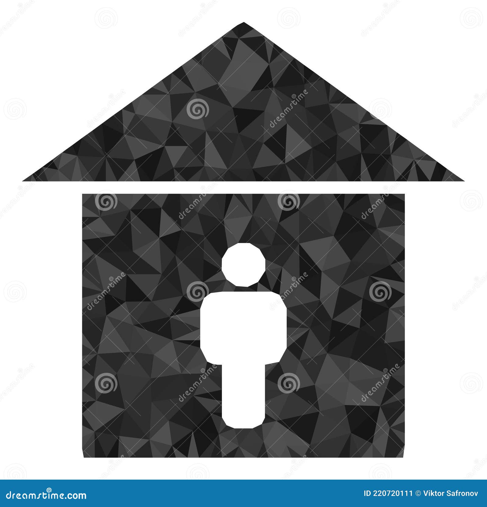 Self Isolation Polygonal Icon Stock Vector - Illustration of icon ...