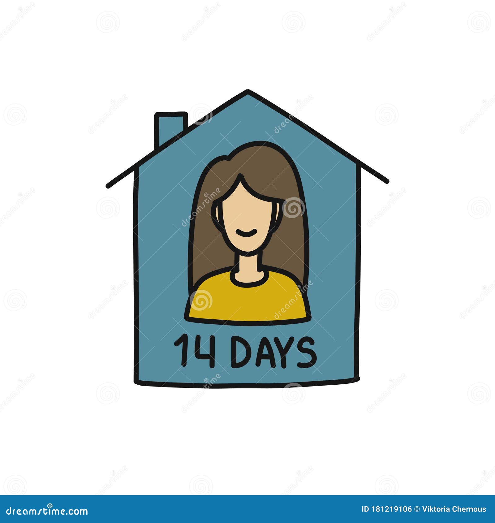Self-isolation, Quarantine Doodle Icon, Vector Illustration Stock ...