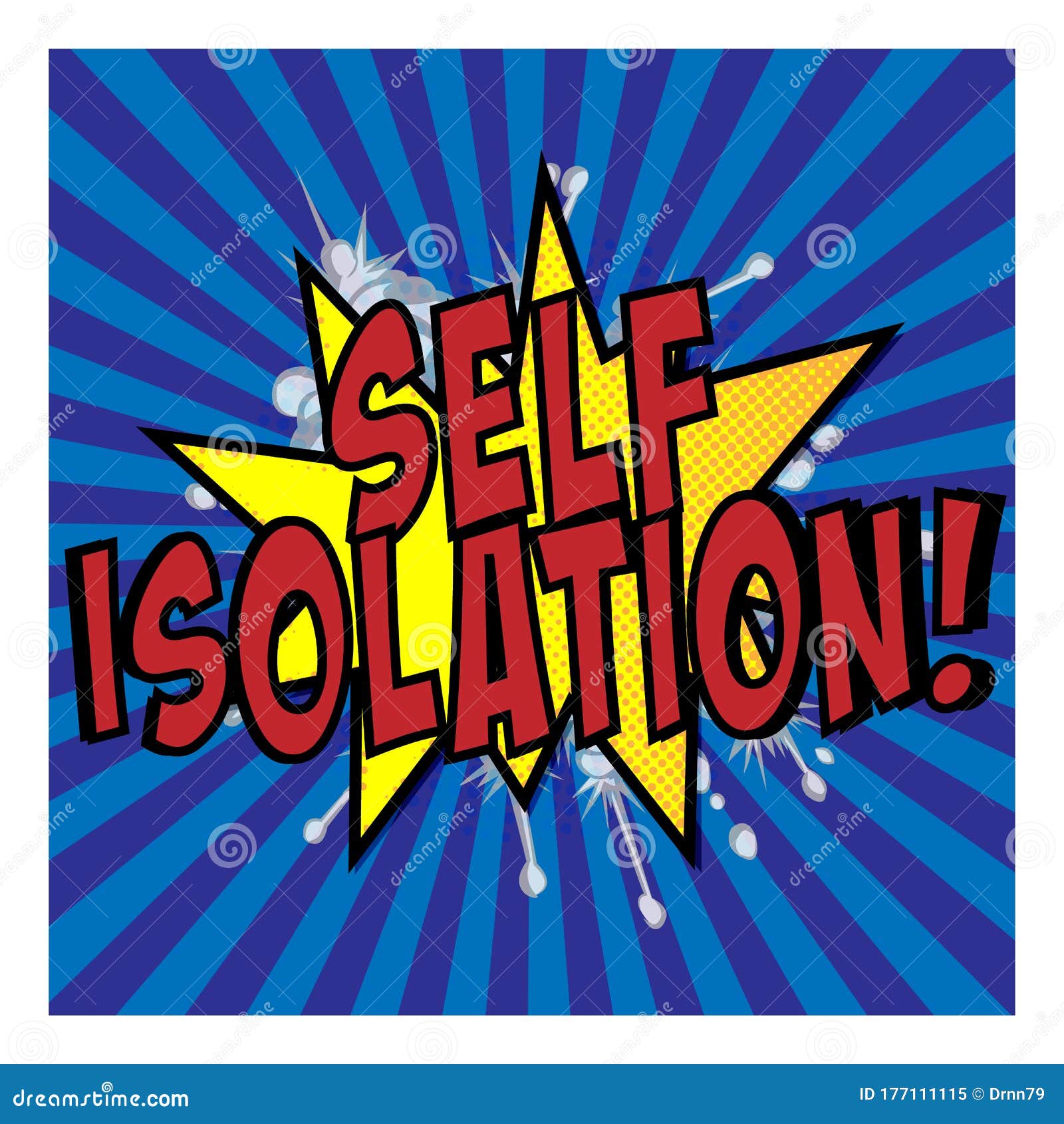 Self Isolation Speech Bubble. Vector Comic Explosion Stock Vector ...