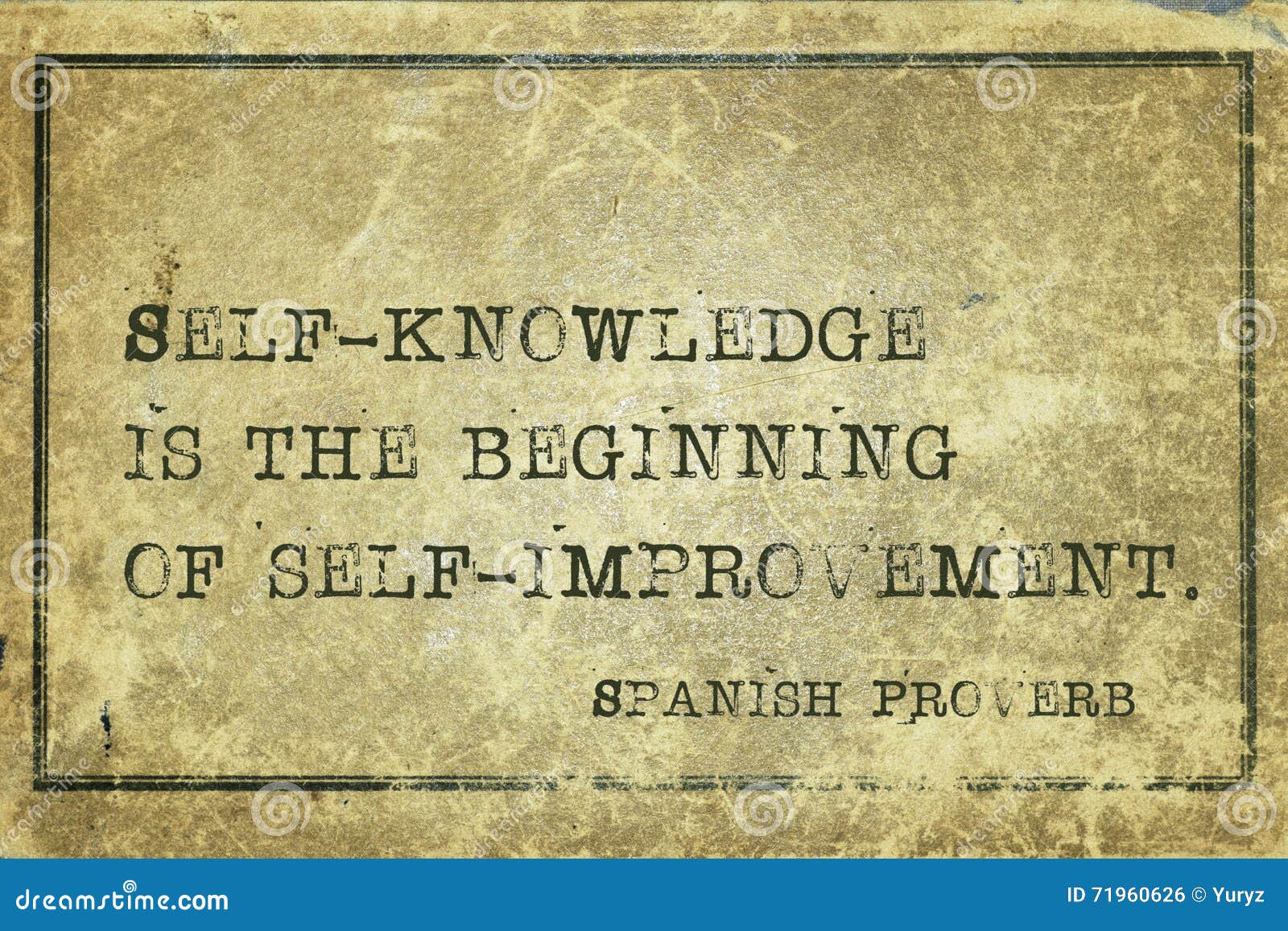 Self knowledge SP stock photo. Image of quote, frame - 71960626
