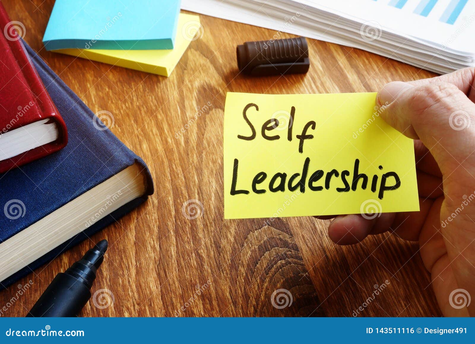 Self Leadership Handwritten on Piece of Paper Stock Photo - Image of ...
