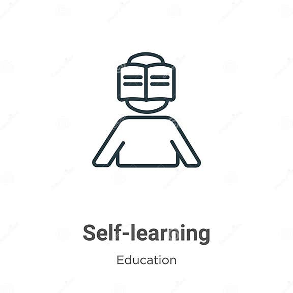 Self-learning Outline Vector Icon. Thin Line Black Self-learning Icon ...