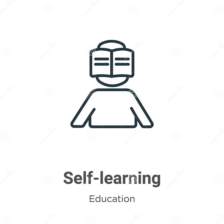 Self-learning Outline Vector Icon. Thin Line Black Self-learning Icon ...