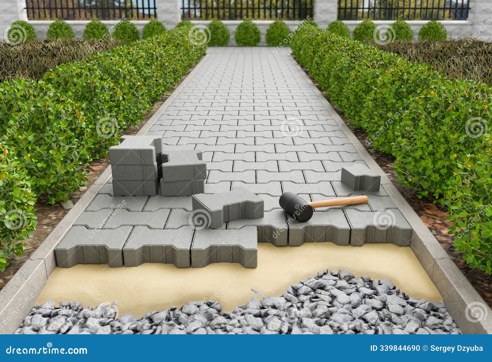 Self-locking Paving Blocks - 3D Royalty-Free Stock Image ...