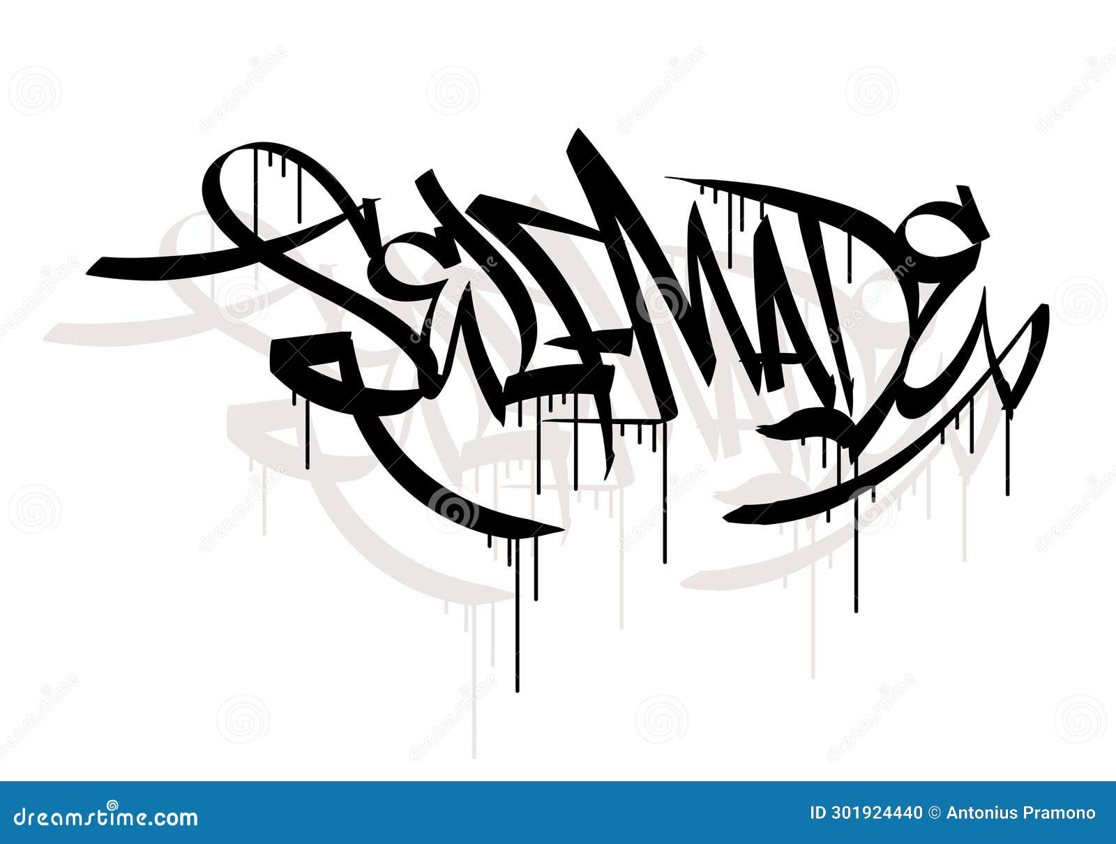SELF MADE Word Graffiti Tag Style Stock Vector - Illustration of print ...