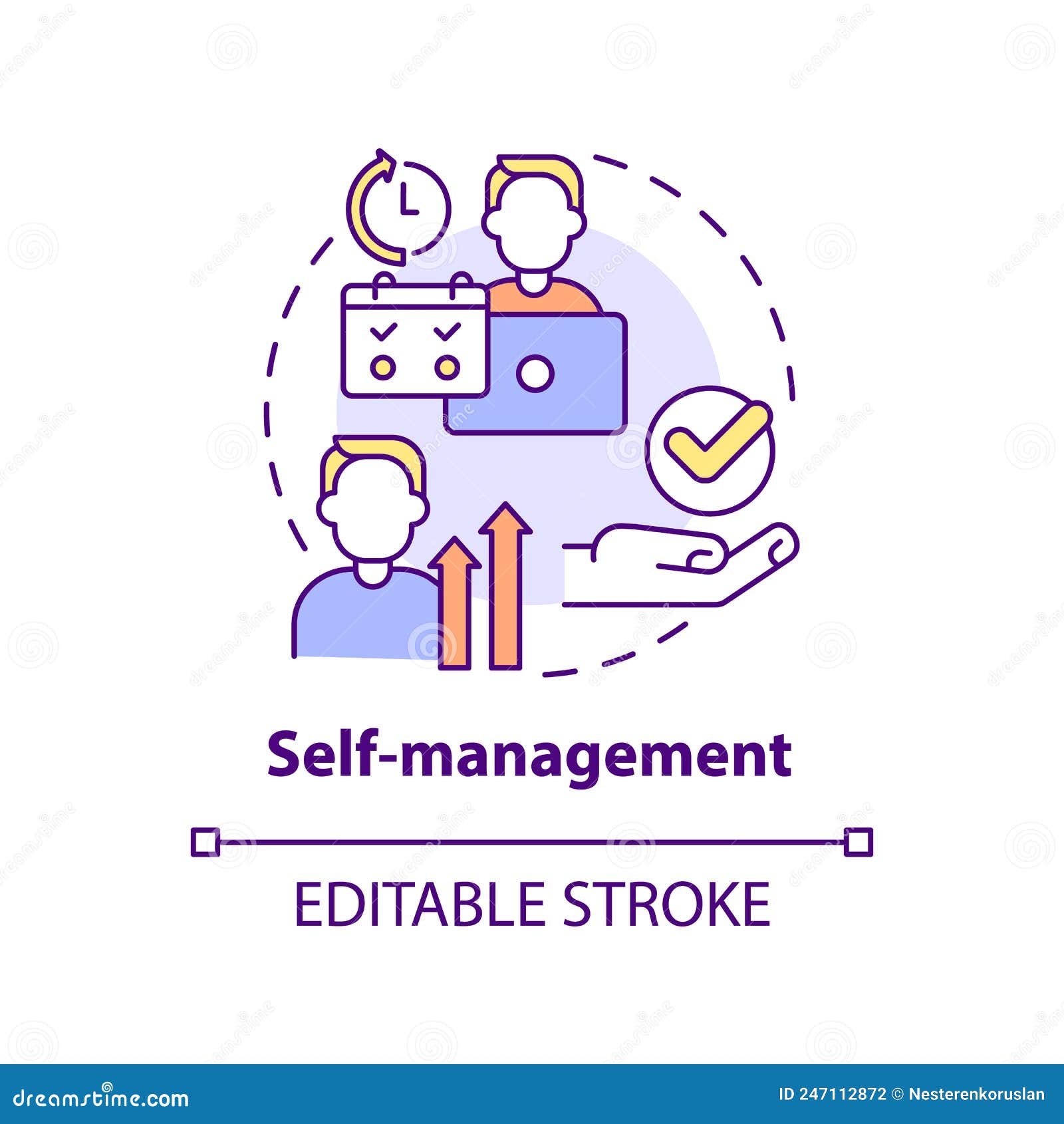 Self-management Concept Icon Stock Vector - Illustration of pictogram ...
