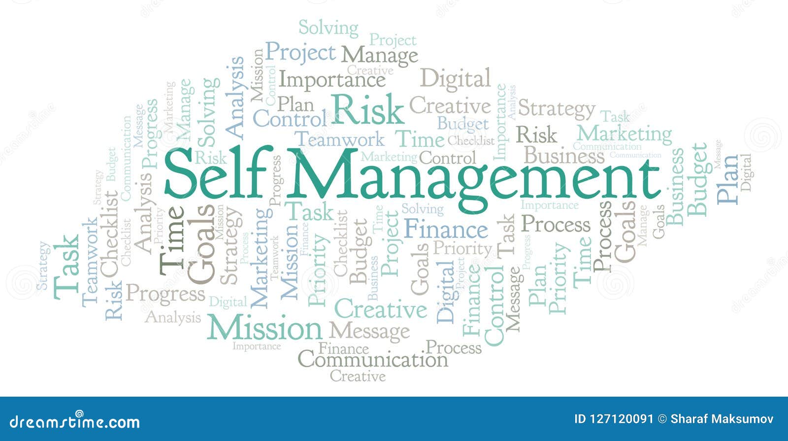 Self Management Word Cloud, Made with Text only. Stock Illustration ...