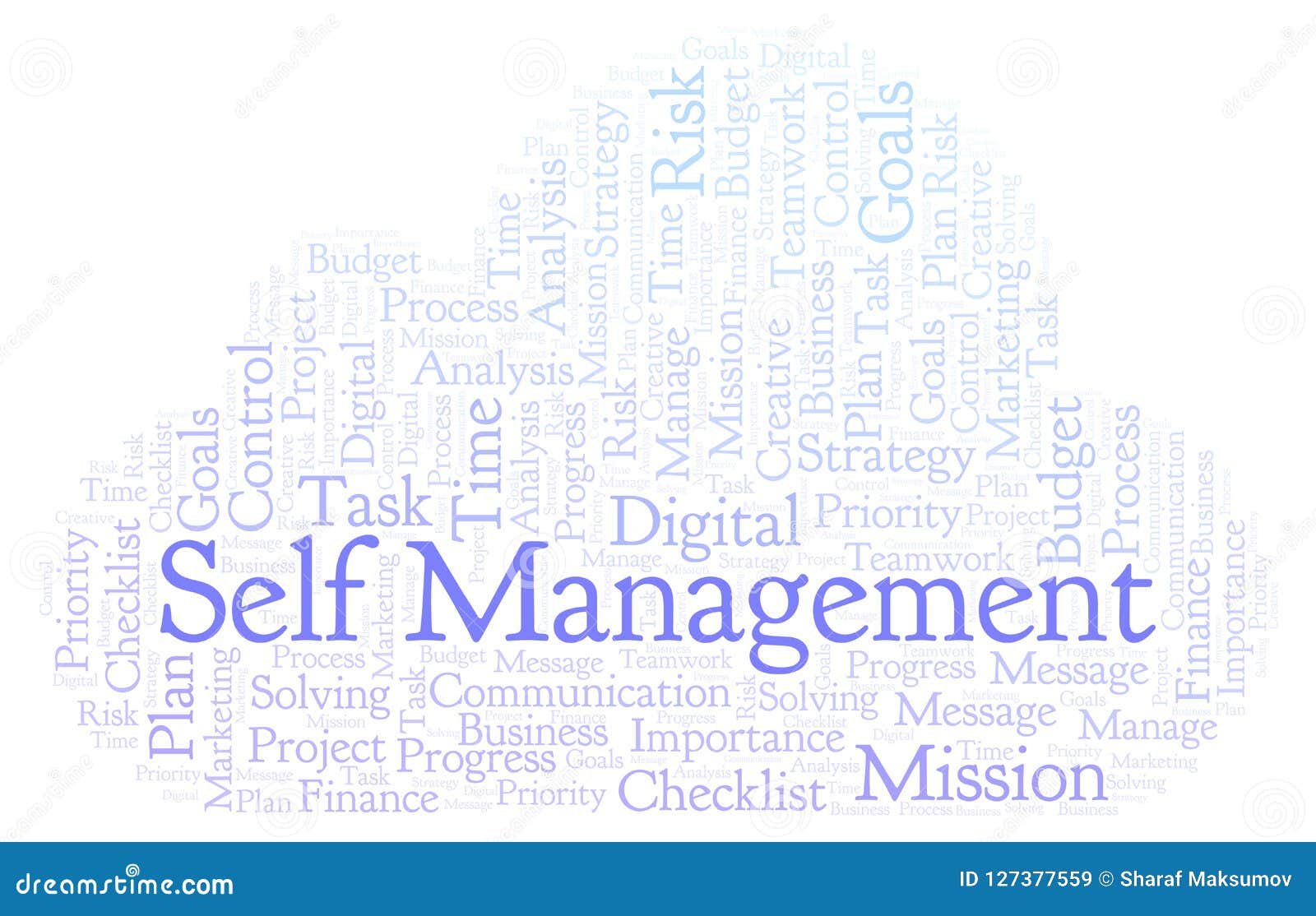 Self Management Word Cloud, Made with Text only. Stock Illustration ...
