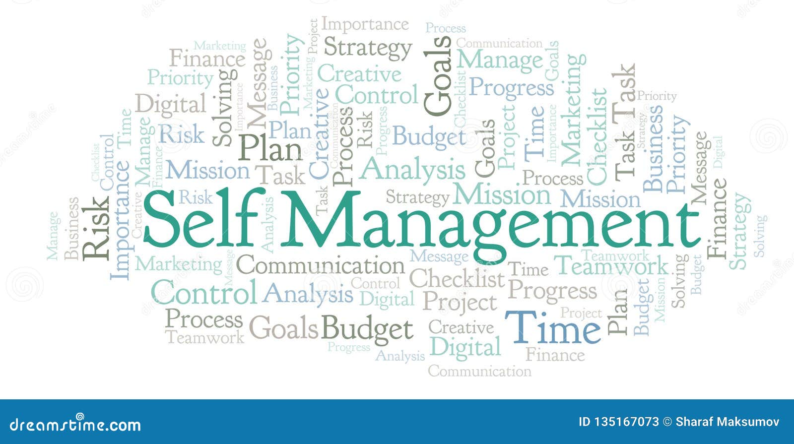 Self Management Word Cloud, Made with Text only Stock Illustration ...