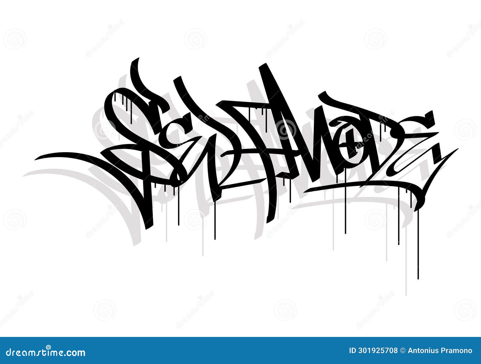 SELF MODE Word Graffiti Tag Style Stock Vector - Illustration of drawn ...
