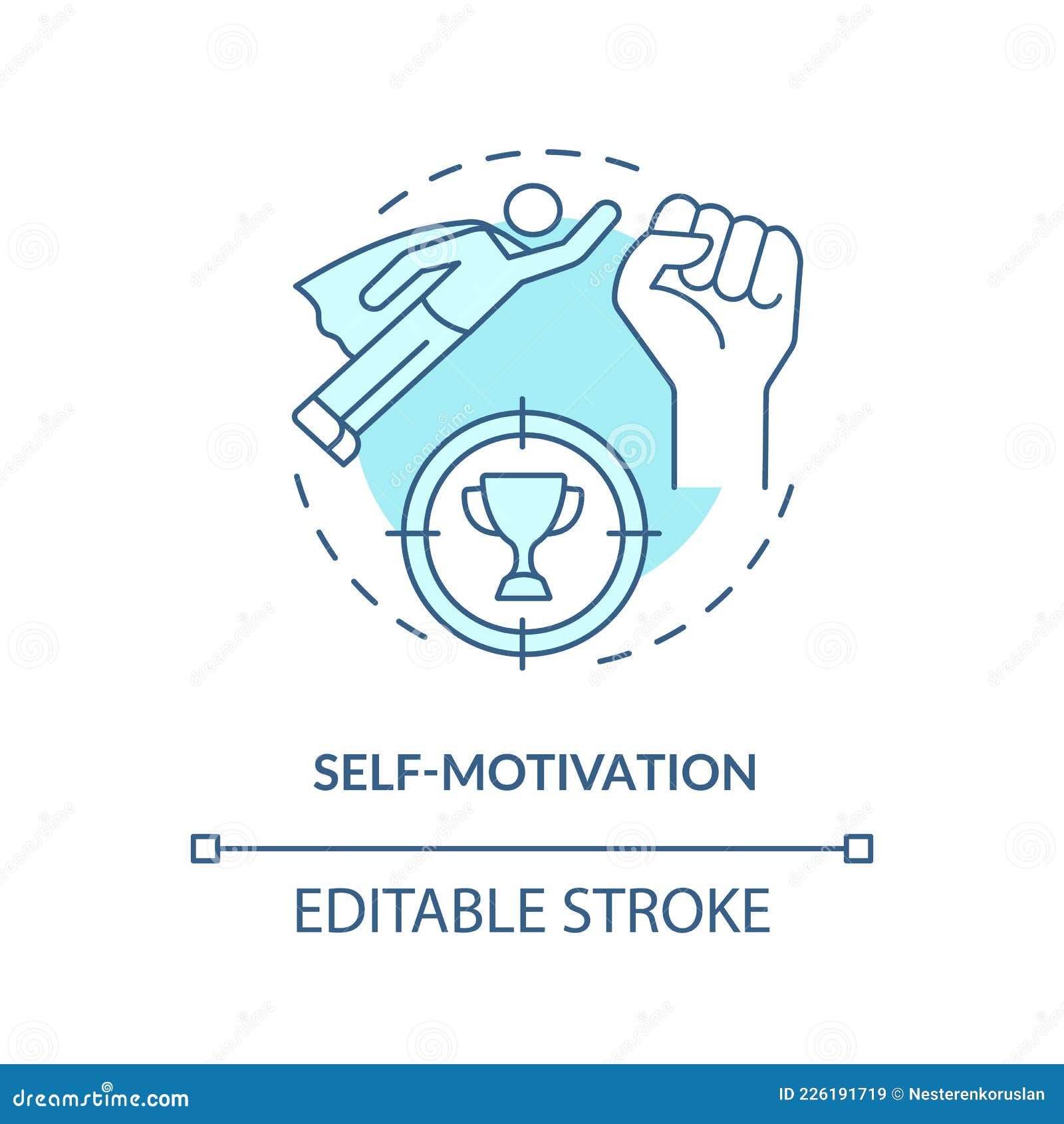 Self-Motivation Linear Icons, Signs, Symbols Vector Line Illustration ...