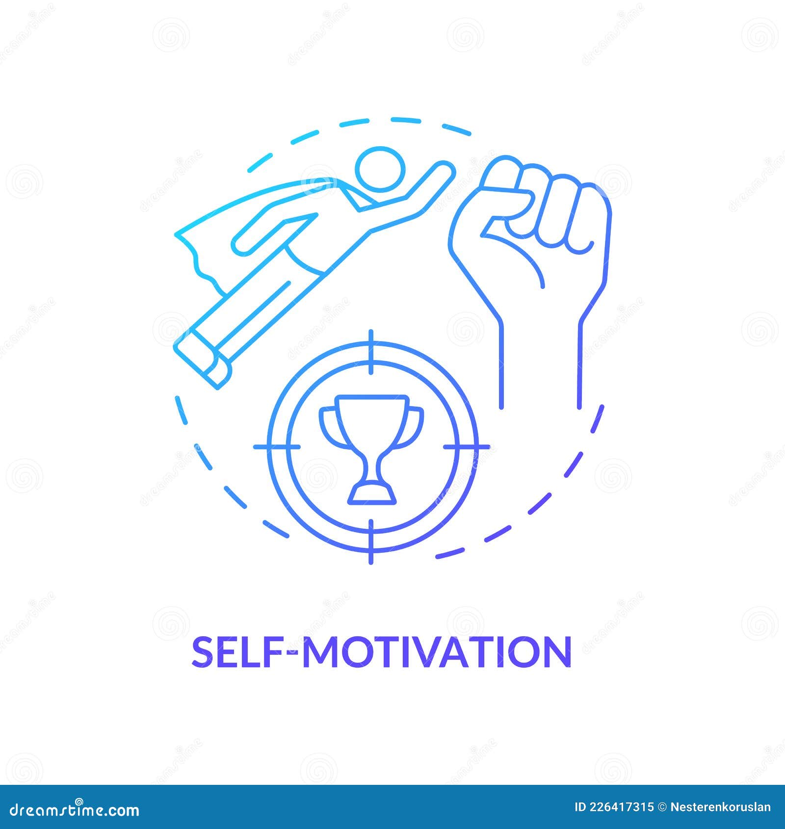 Self Motivation Blue Gradient Concept Icon Stock Vector - Illustration ...