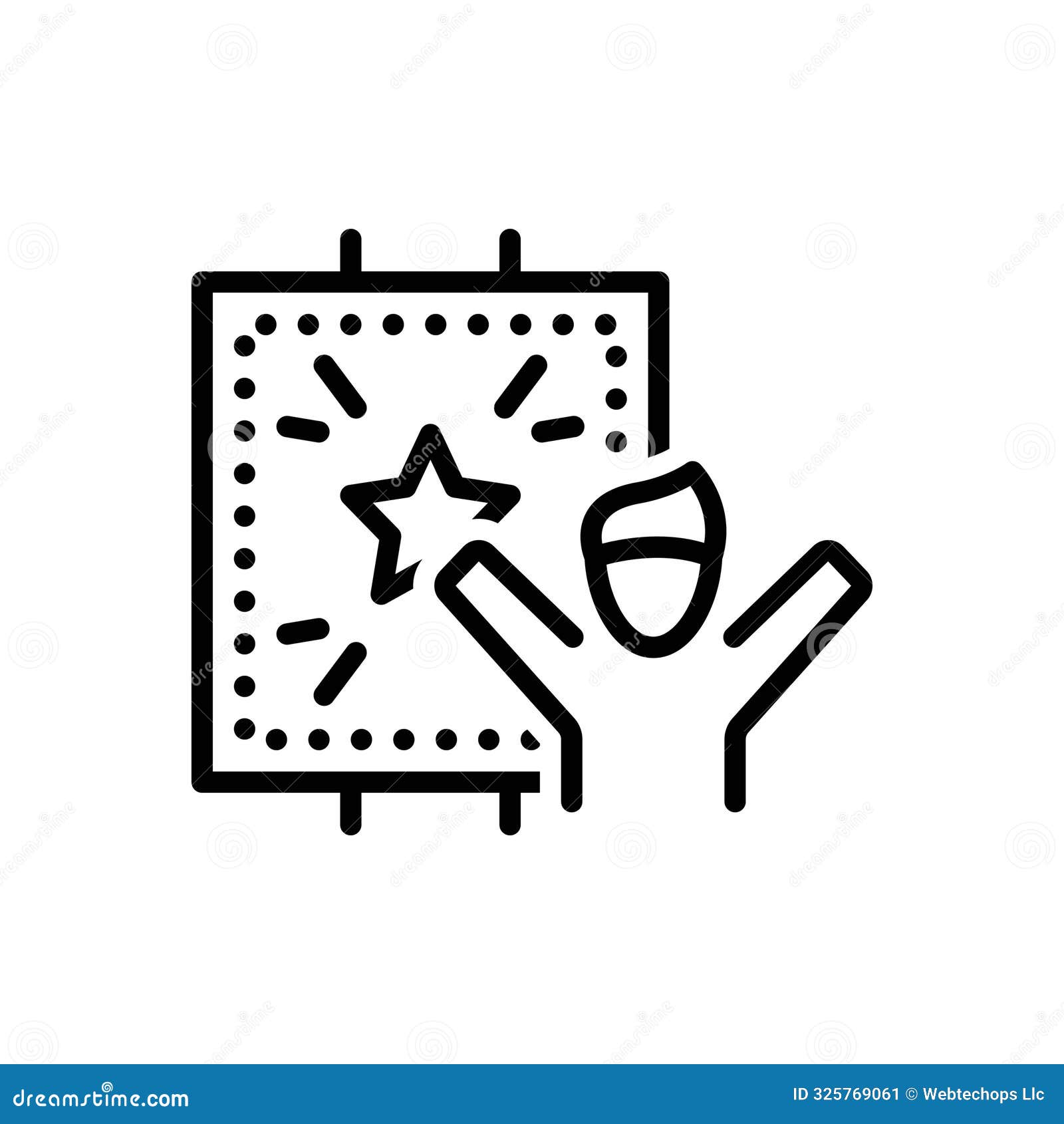 Black Line Icon for Self Motivation, Self and Joyful Stock Illustration ...
