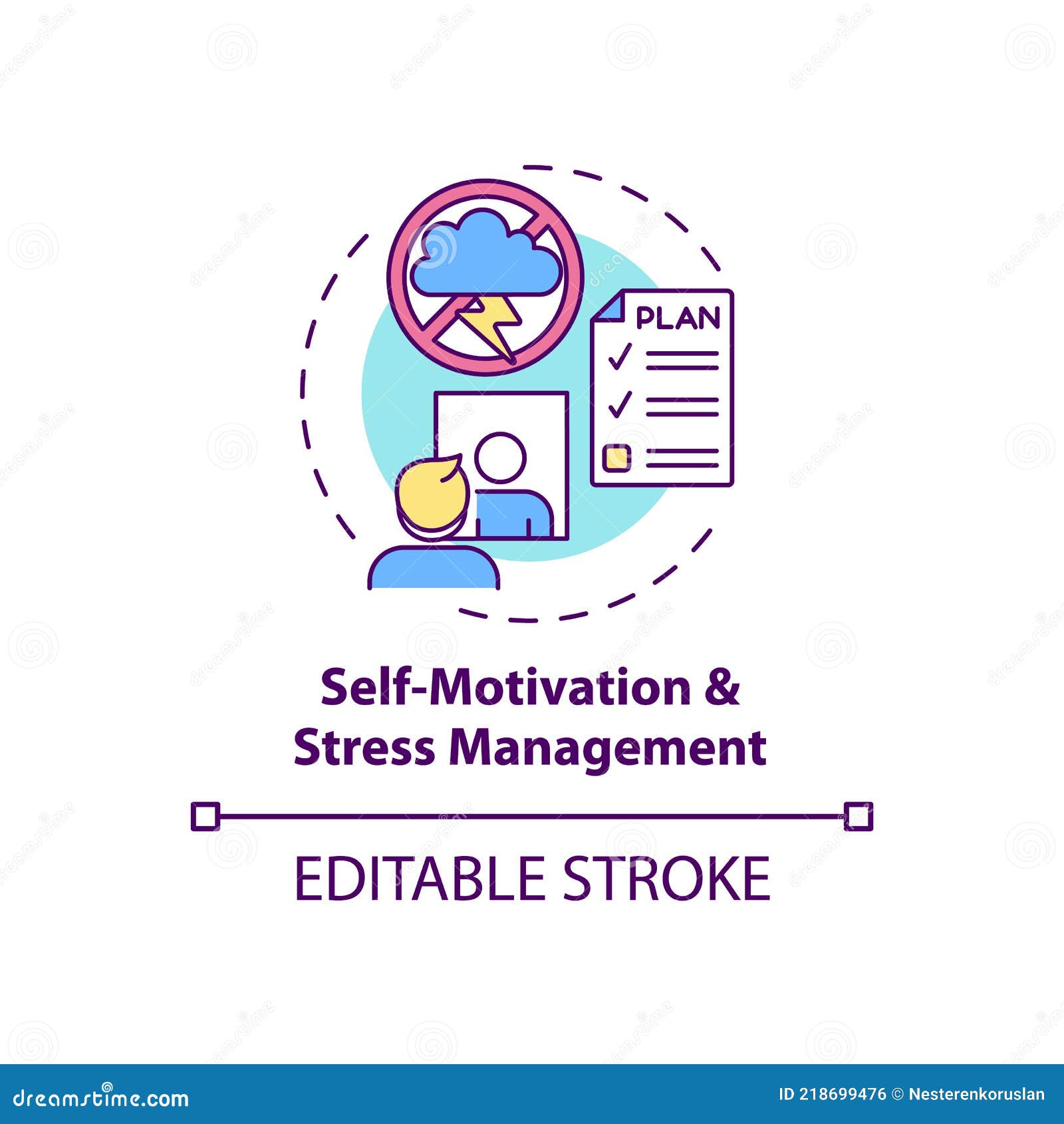 Self Motivation and Stress Management Concept Icon Stock Vector ...