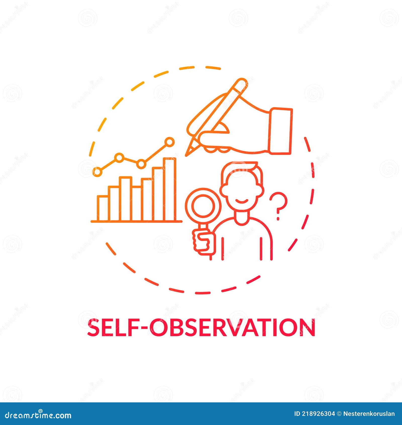 Self Observation Red Gradient Concept Icon Stock Vector - Illustration ...