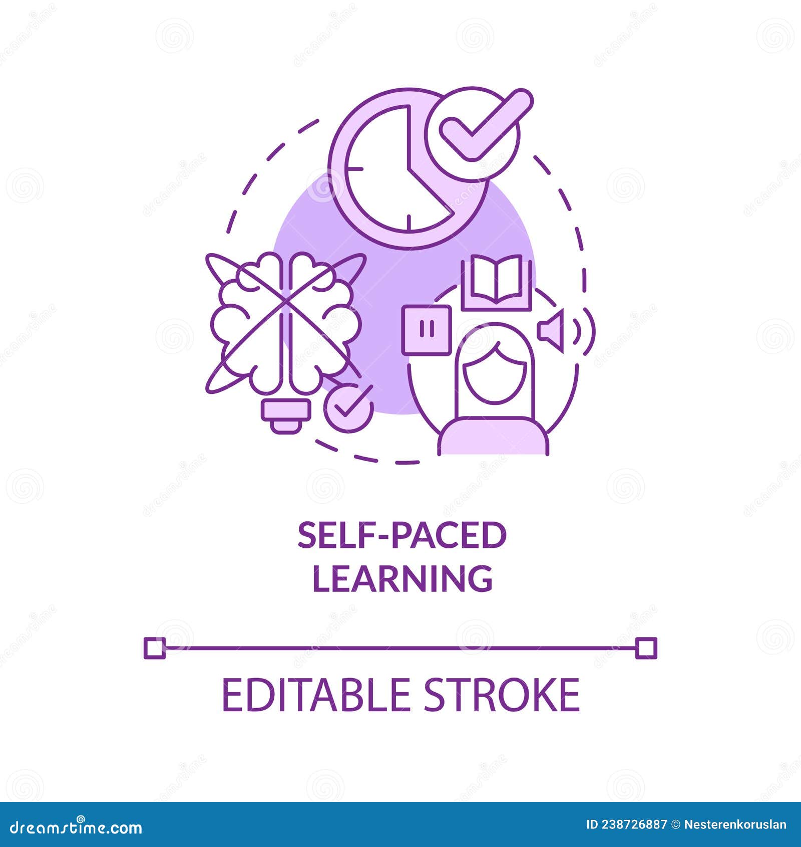 Self Paced Learning Purple Concept Icon Stock Vector - Illustration of ...