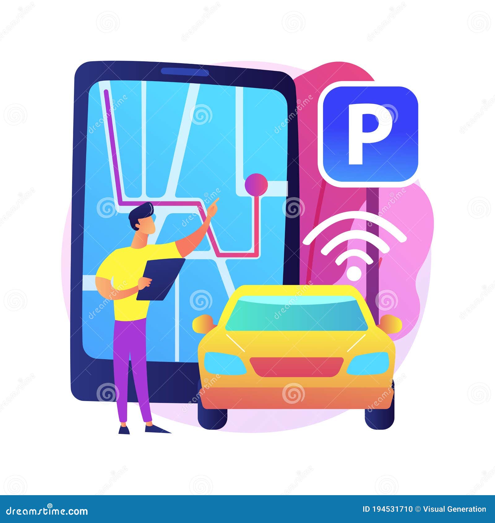 Self-parking Car System Abstract Concept Vector Illustration. Stock ...