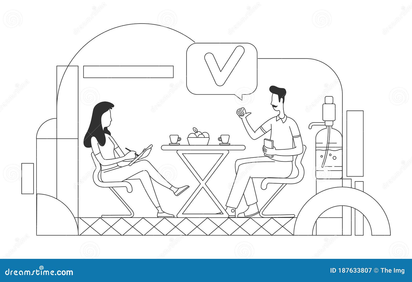 Self Presentation Skills Thin Line Vector Illustration Stock Vector ...