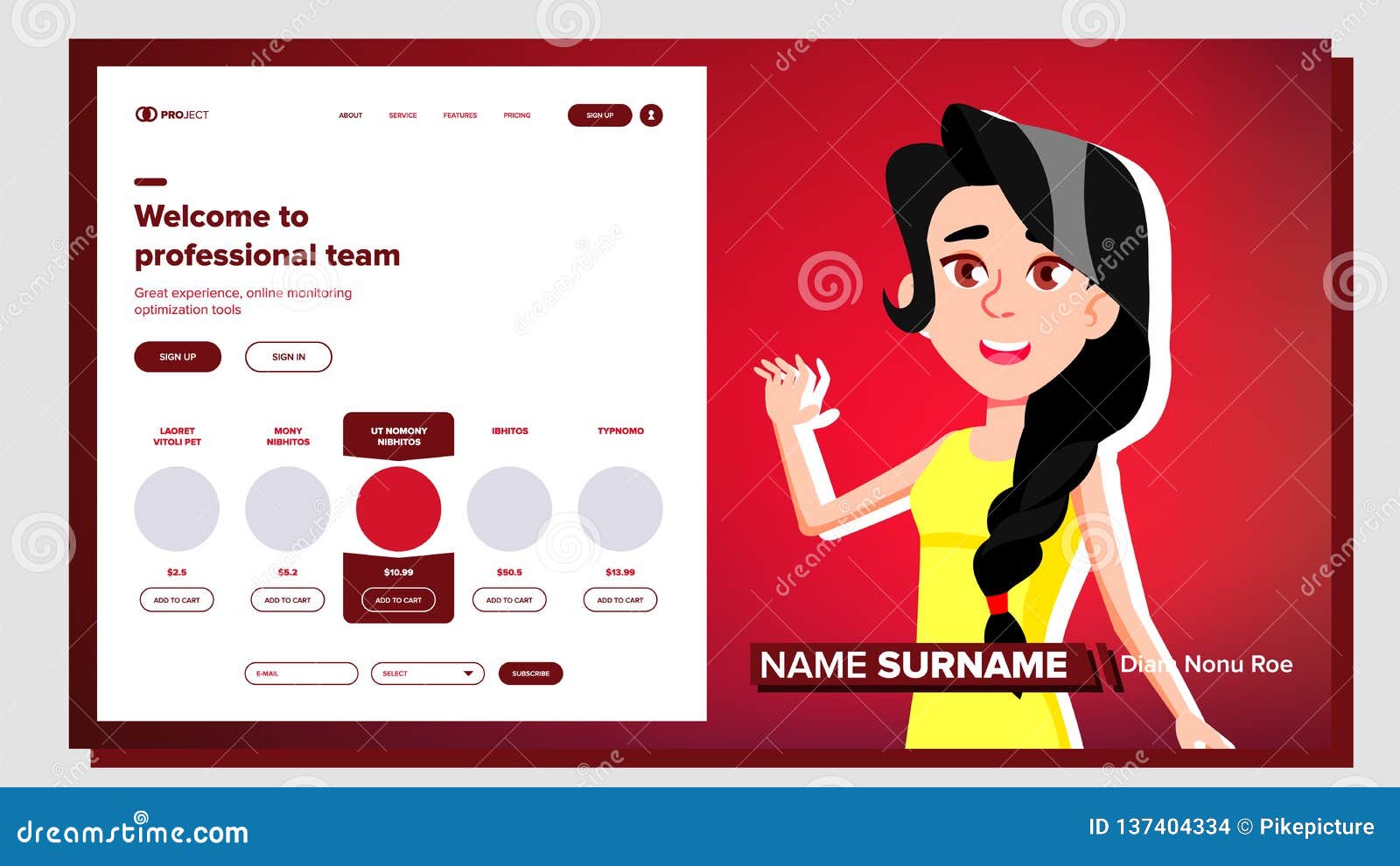 Self Presentation Vector. Caucasian Feamle. Introduce Yourself or Your ...