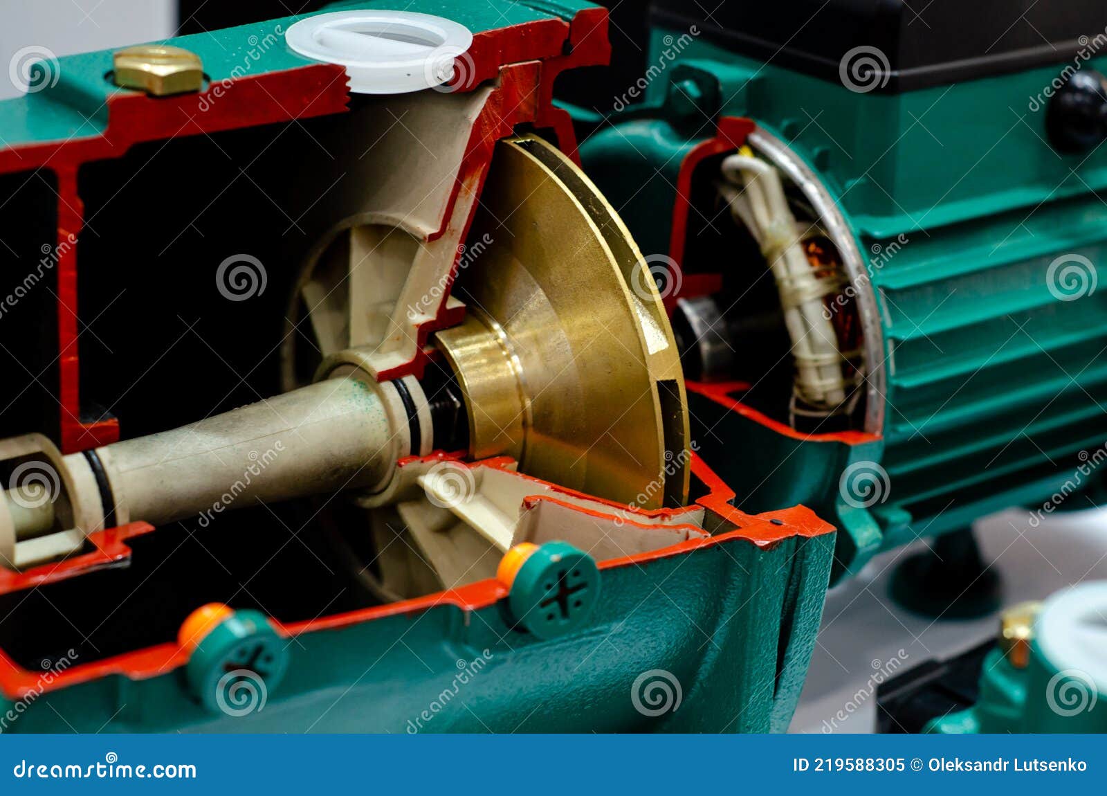 Self Priming Centrifugal Pump Cutaway Stock Image - Image of machine ...