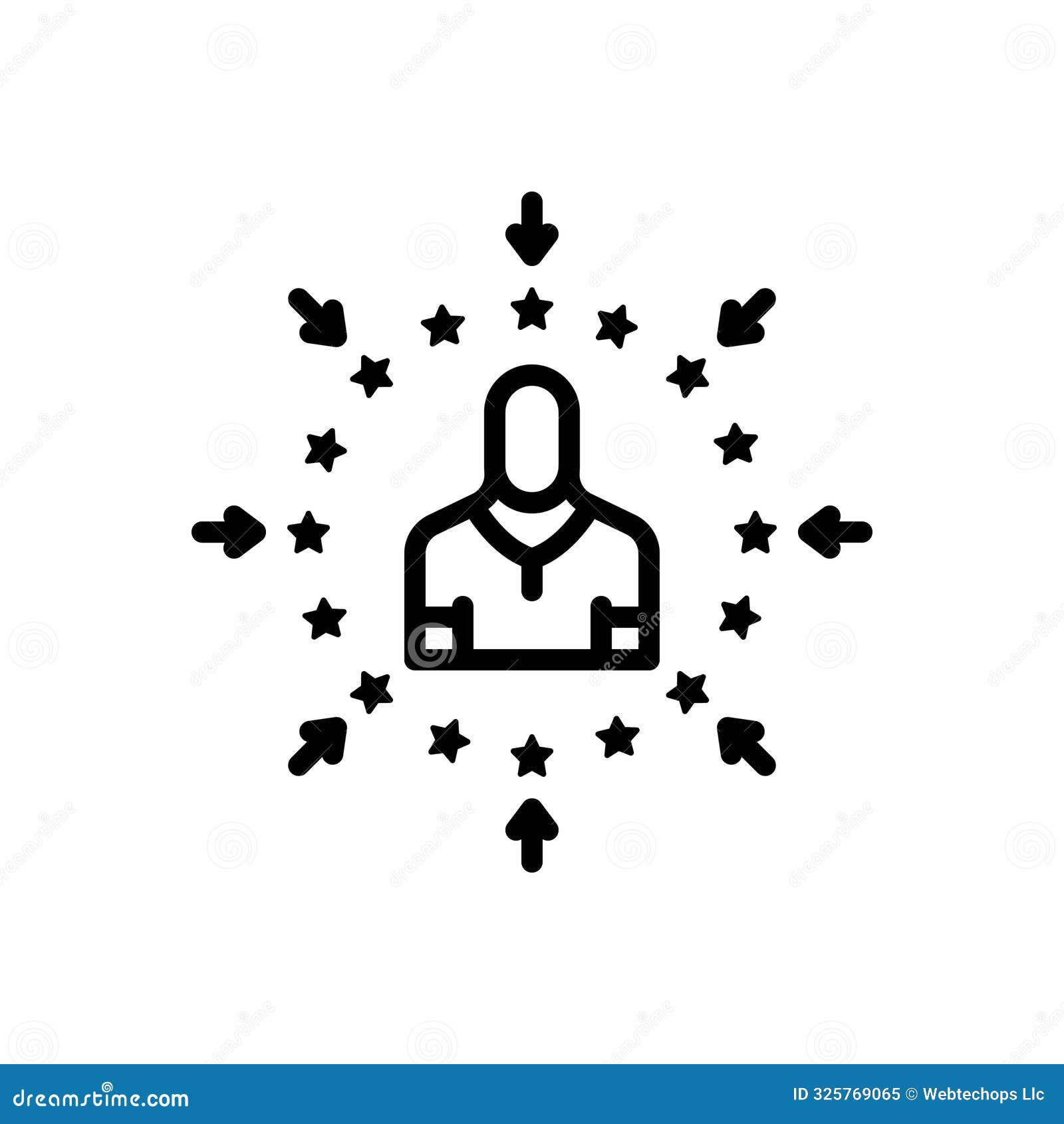 Black Line Icon for Self Promotion, Self and Skills Stock Illustration ...