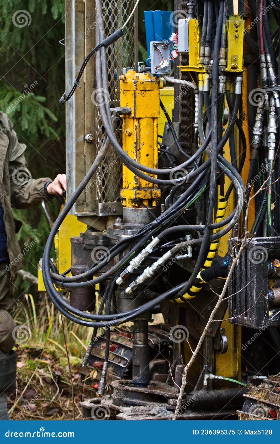 Self-propelled Drilling Rig Drills the Soil in Forest Conditions Stock ...