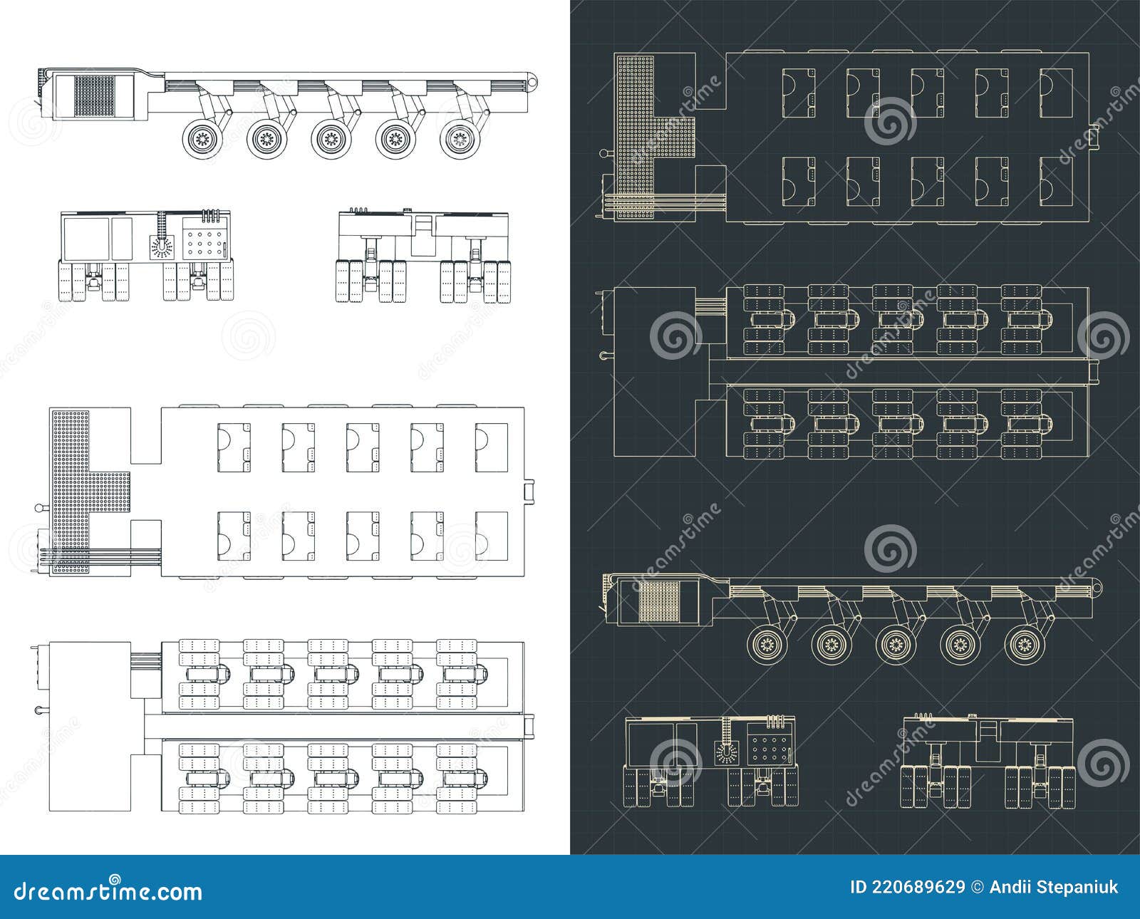 Self Propelled Modular Transporter Blueprints Stock Vector ...
