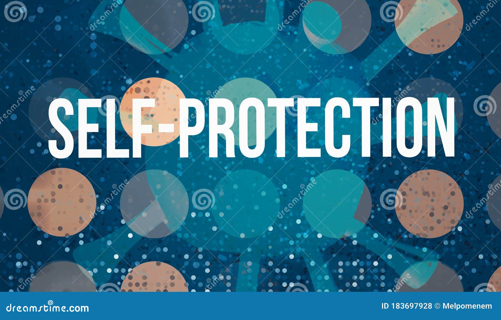 Self-protection Theme with Abstract Dots Background Stock Illustration ...
