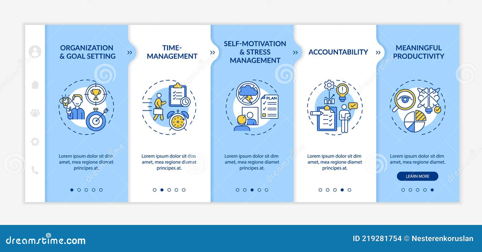 Self Regulation Skills Improvement Onboarding Vector Template Stock Vector - Illustration of ...