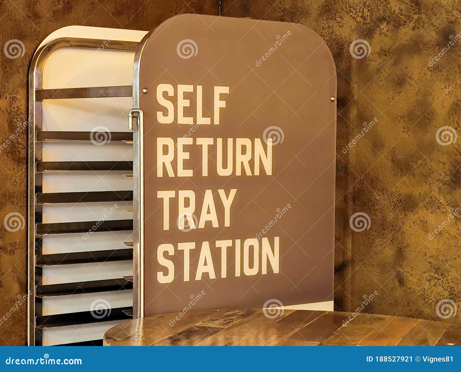 Self return tray station stock image. Image of station - 188527921