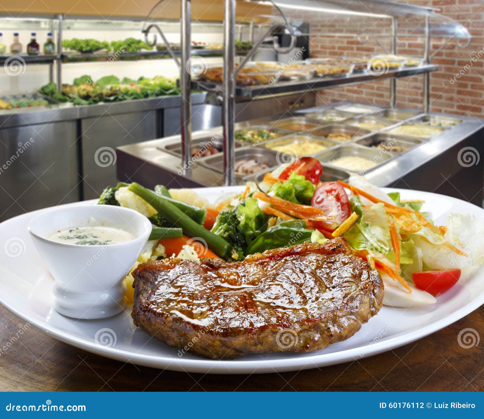 Self Serfice Food Served on a White Plate Stock Photo - Image of ...