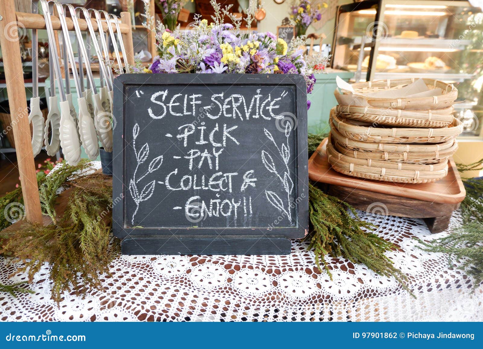 Self-service bakery shop stock photo. Image of cafe, design - 97901862