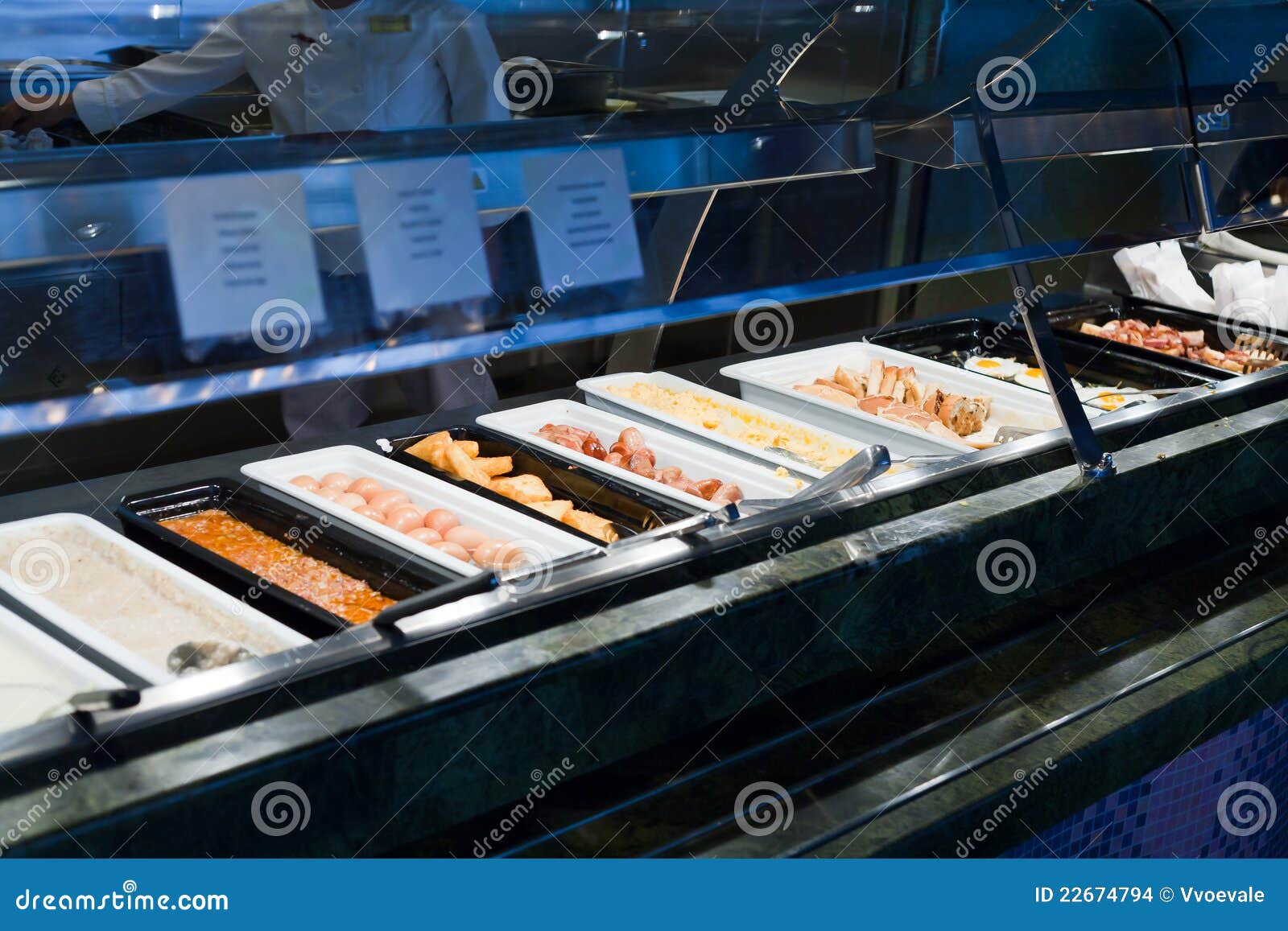 Self-service Buffet with Hot Breakfast Stock Photo - Image of food ...