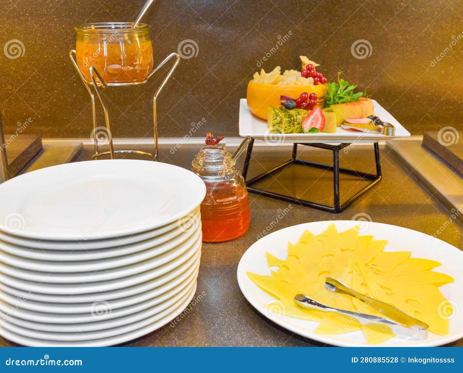 Self-service Buffet Served with Various Cheese Dishes for Breakfast ...