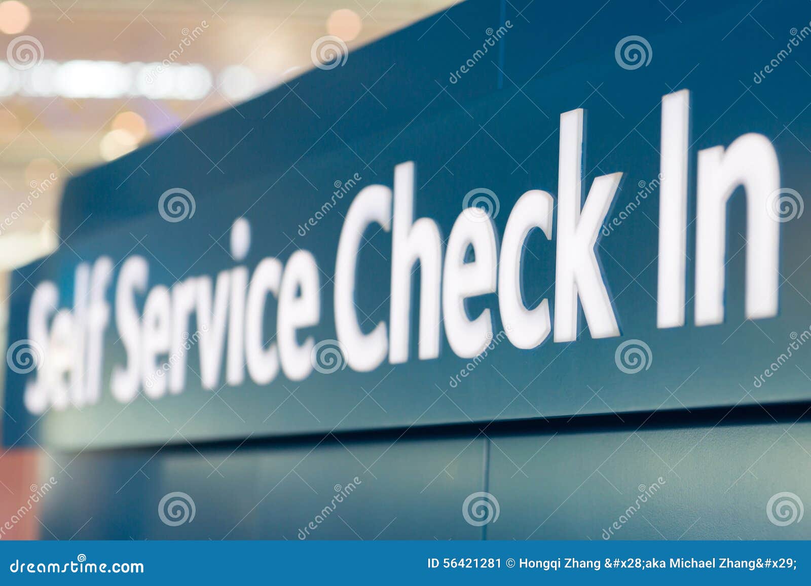 Self service check in stock image. Image of sign, close - 56421281