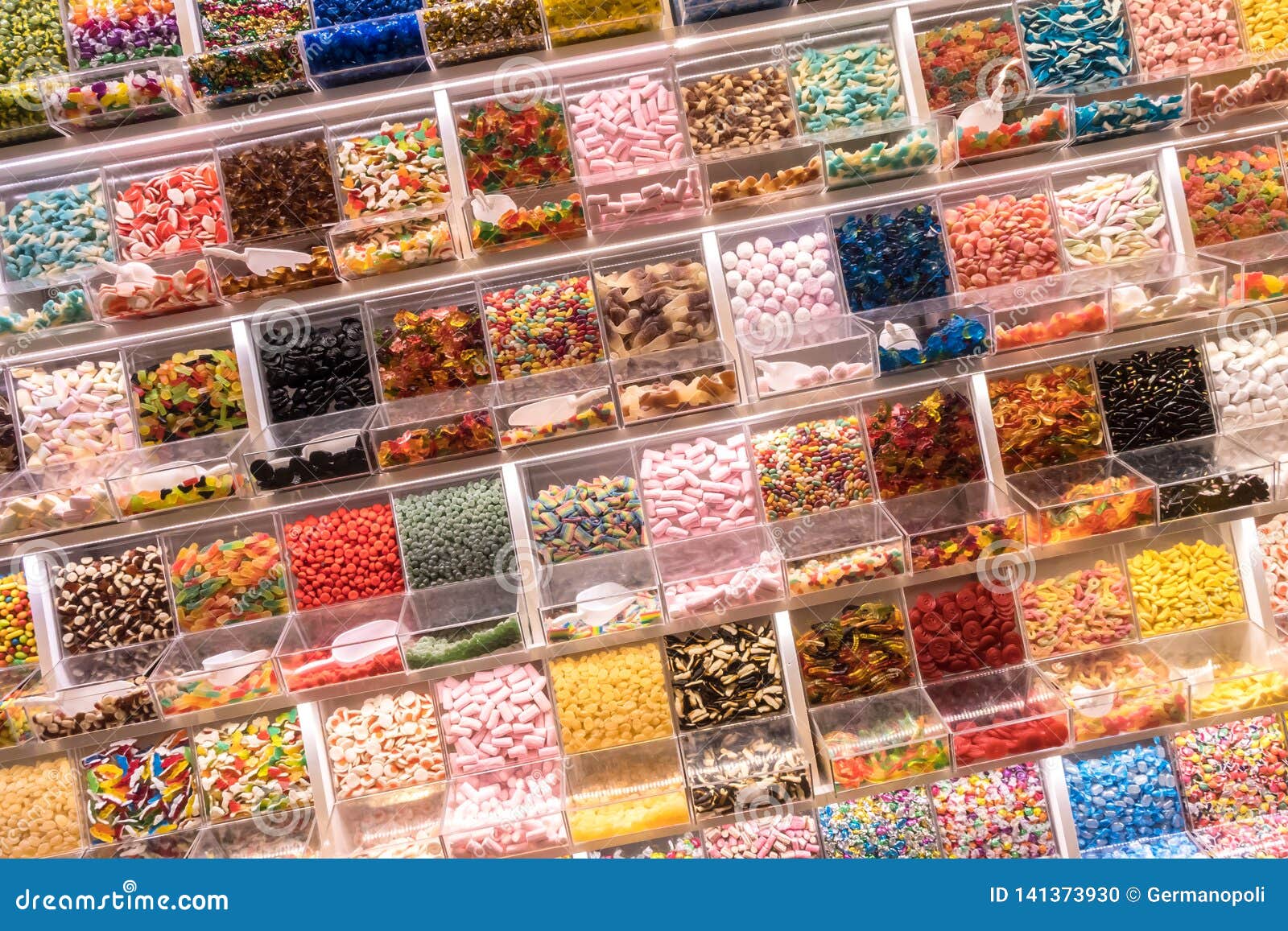 Self Service Display with Many Candies Stock Photo - Image of self ...