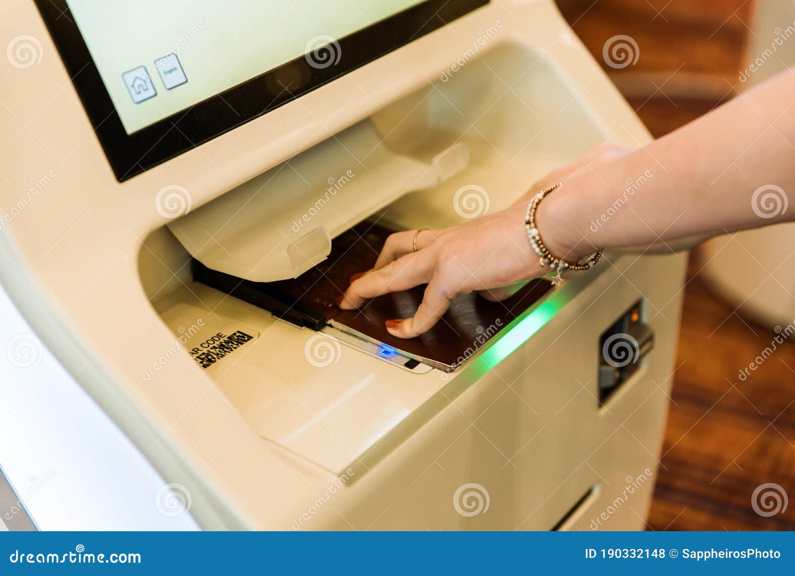 Electronic Boarding Pass Readers At Airport. Self Check-in Machine ...