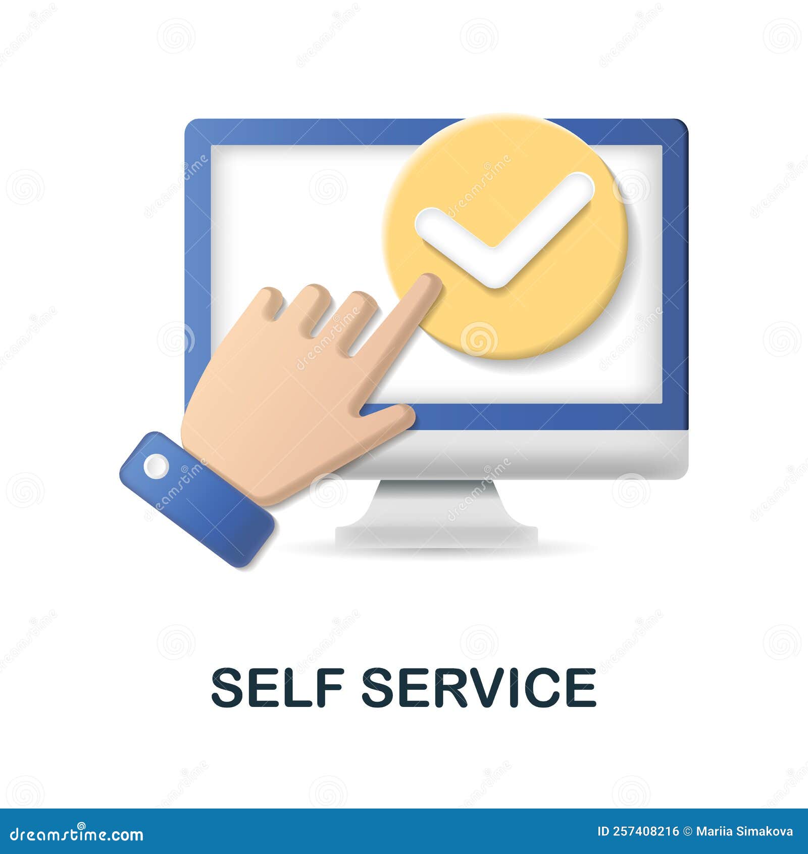 Self Service Icon. 3d Illustration from Customer Relationship ...