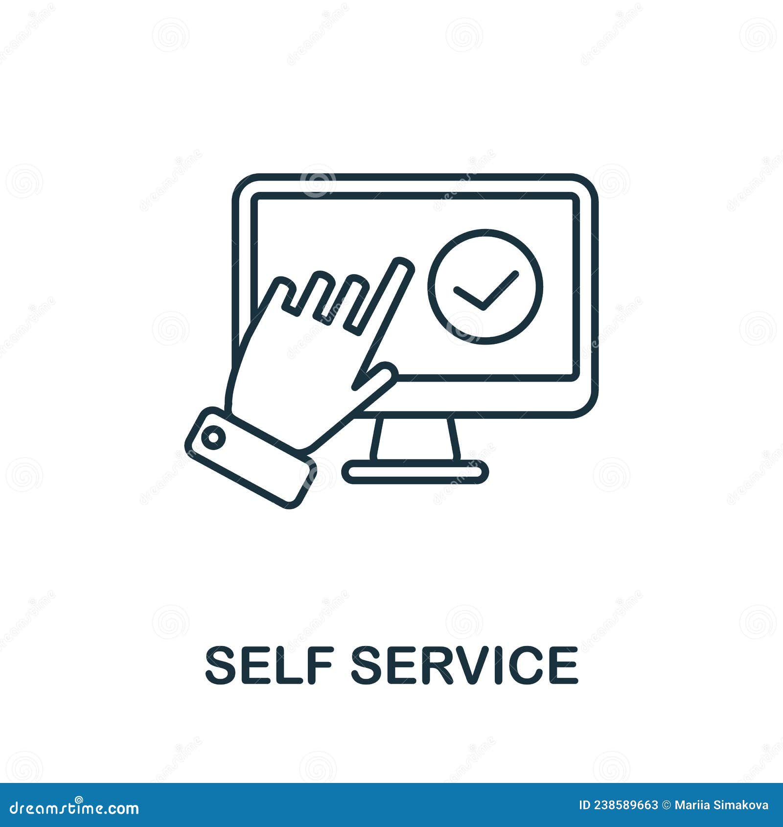 Self Service Icon. Line Element from Customer Relationship Collection ...