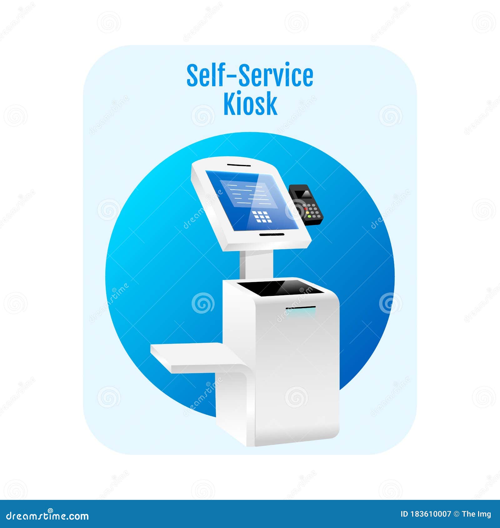 Self Service Kiosk Flat Concept Icon Cartoon Vector | CartoonDealer.com ...