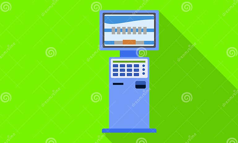 Self Service Kiosk Icon, Flat Style Stock Vector - Illustration of ...