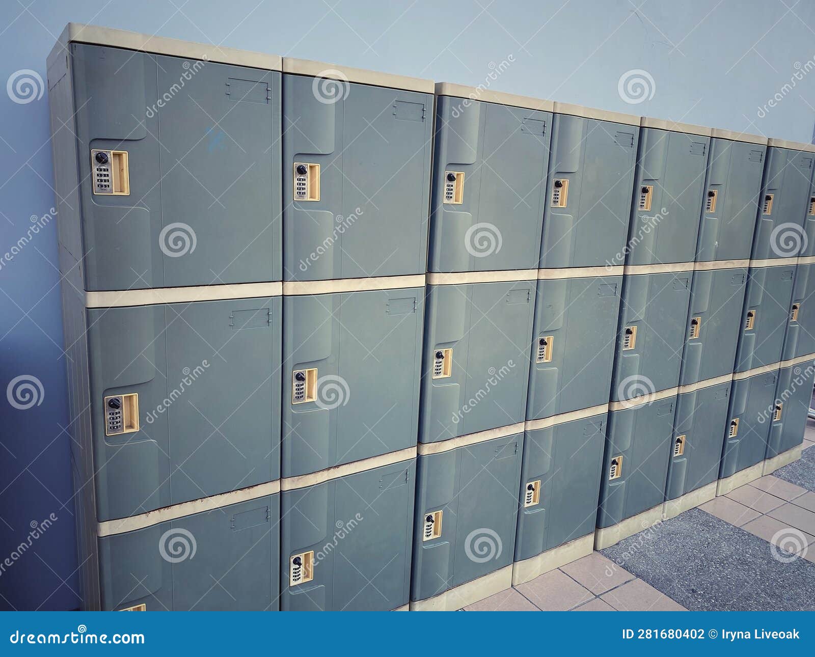 Self Service Lockers at an Amusement Park. Stock Photo - Image of ...