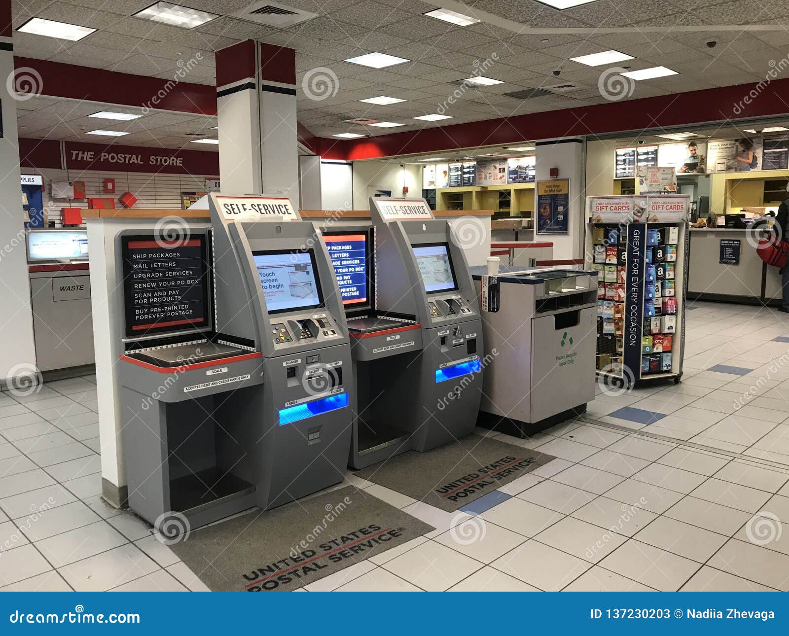 Self-service Machines at the NYC Post Office in Manhattan Editorial ...