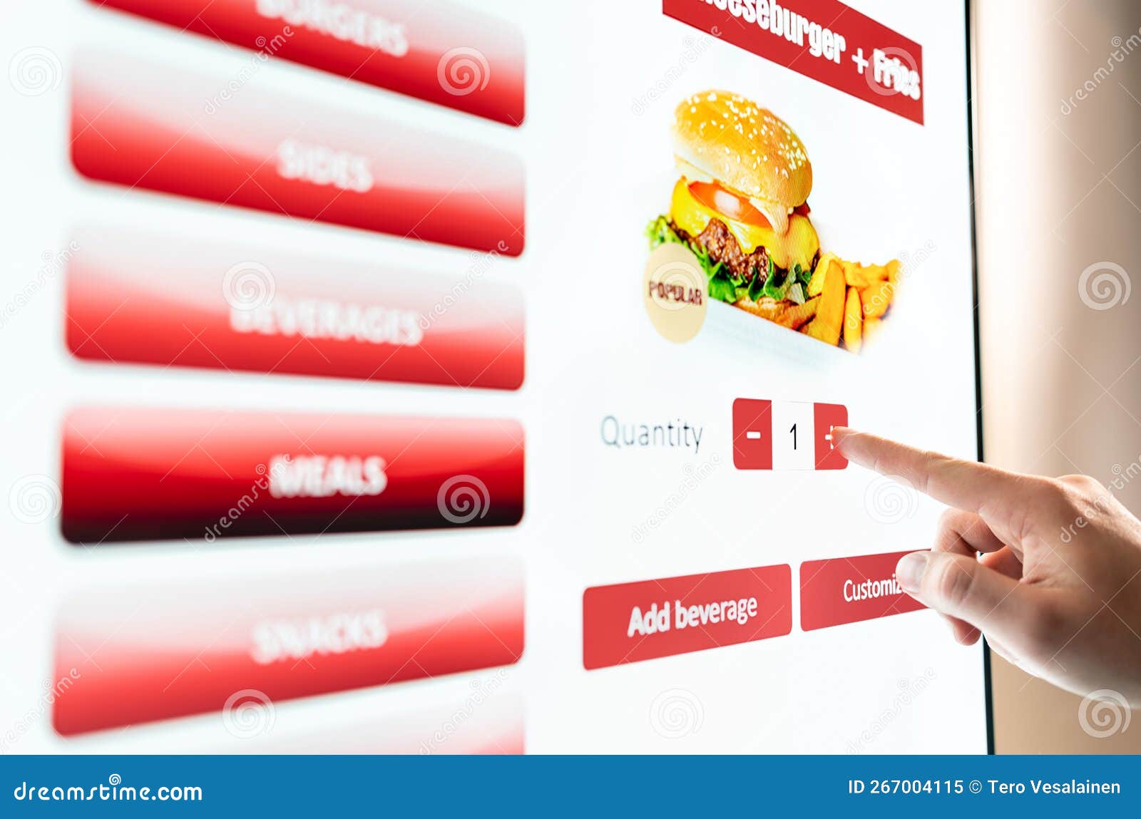 Self Service Order Kiosk and Digital Menu in Fast Food Burger ...