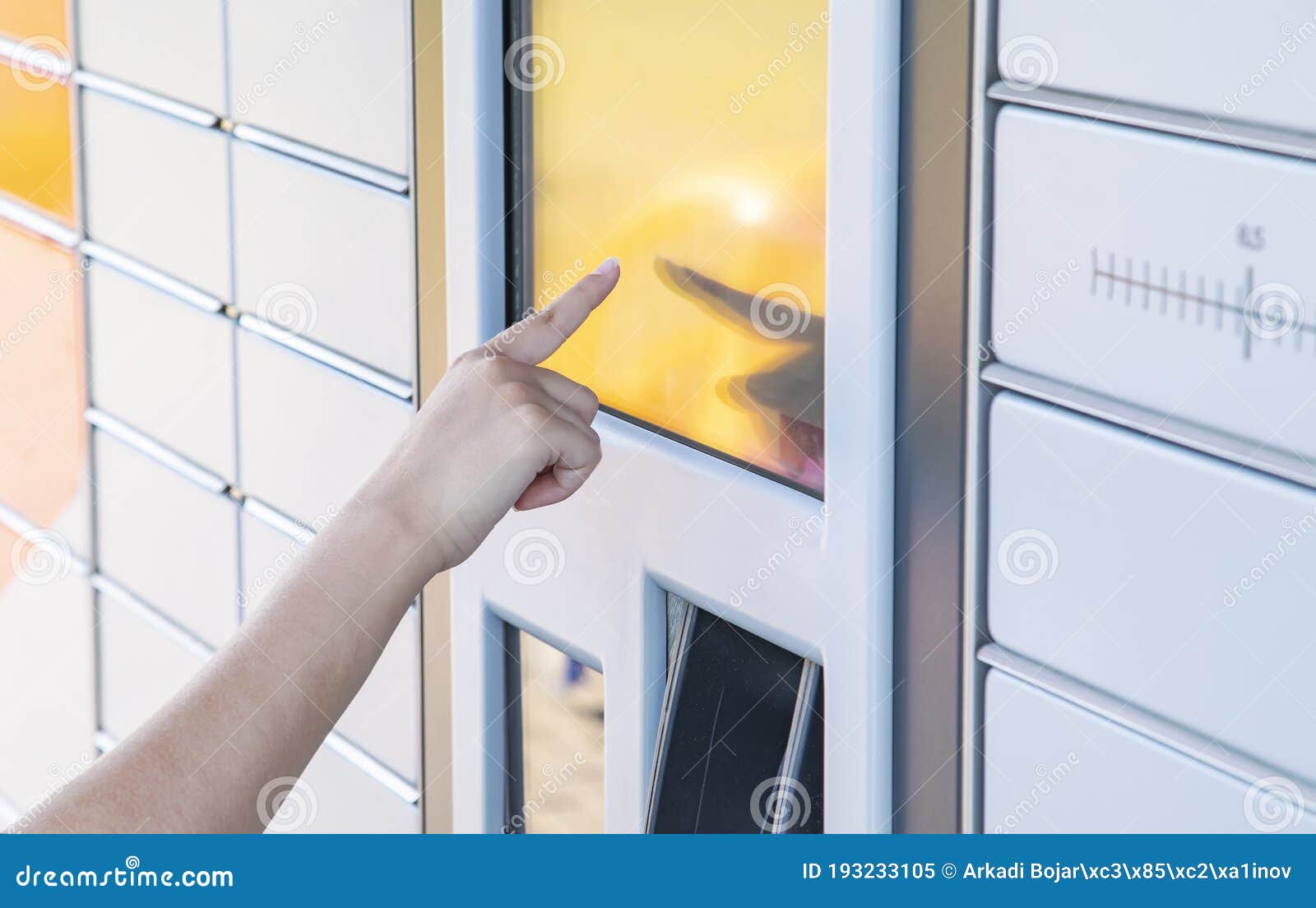 Self Service Post Terminal Machine Stock Image - Image of door, boxes ...