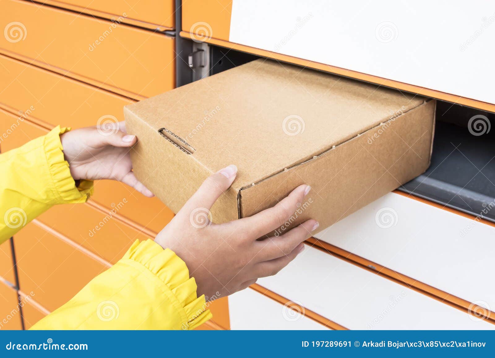 Self Service Post Terminal and Parcel Delivery Stock Image - Image of ...