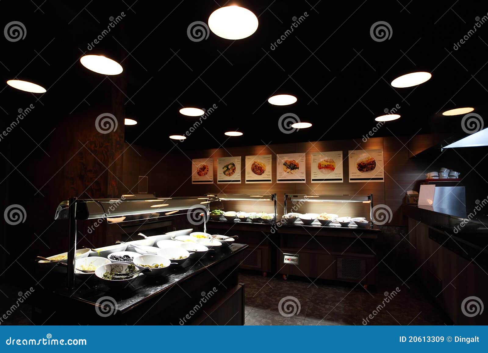Self-service Restaurant Interior Stock Image - Image of furniture ...