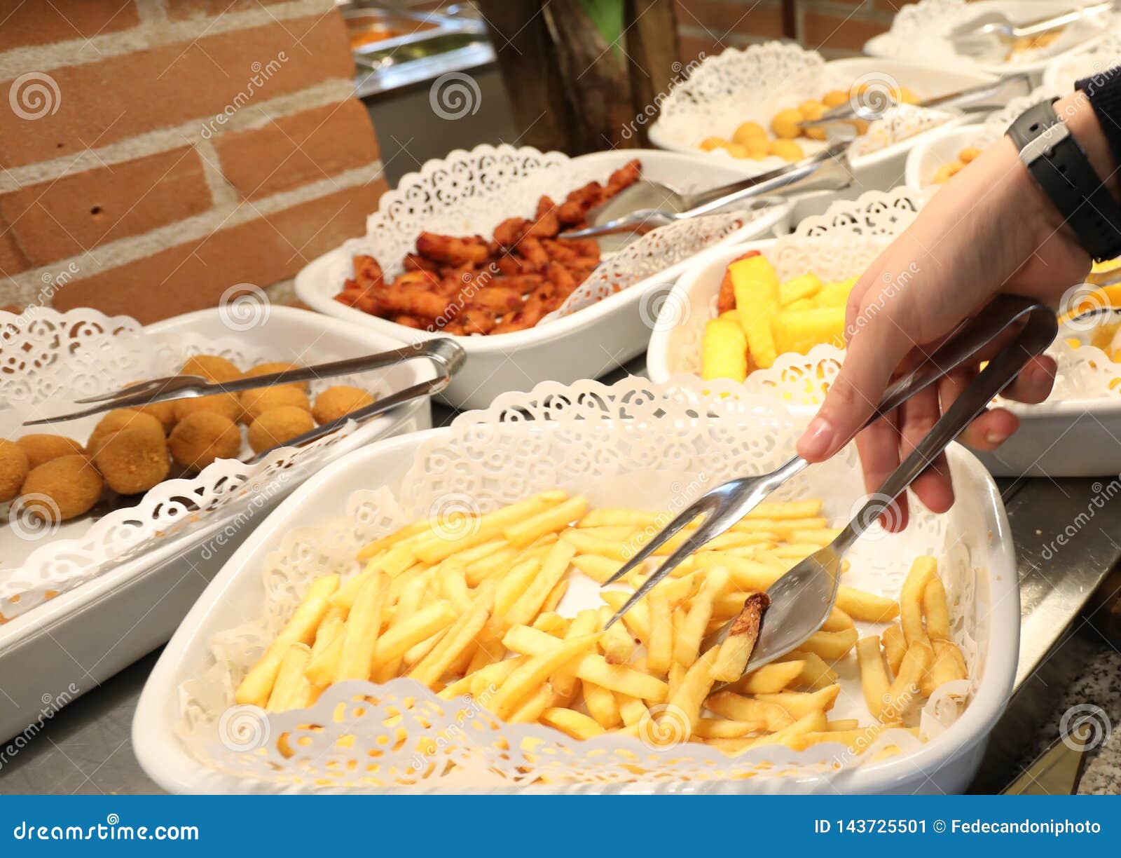 Self Service Restaurant with Many Raw and Cooked Foods Stock Image ...