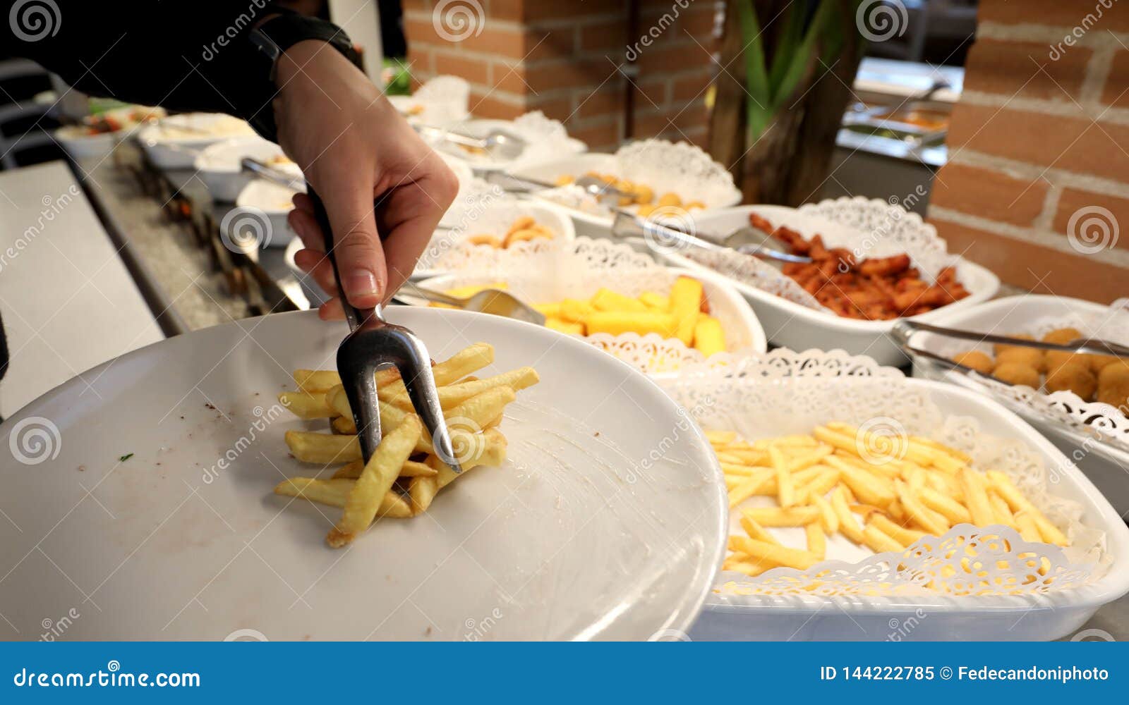 Self Service Restaurant with Many Raw and Cooked Foods Stock Image ...