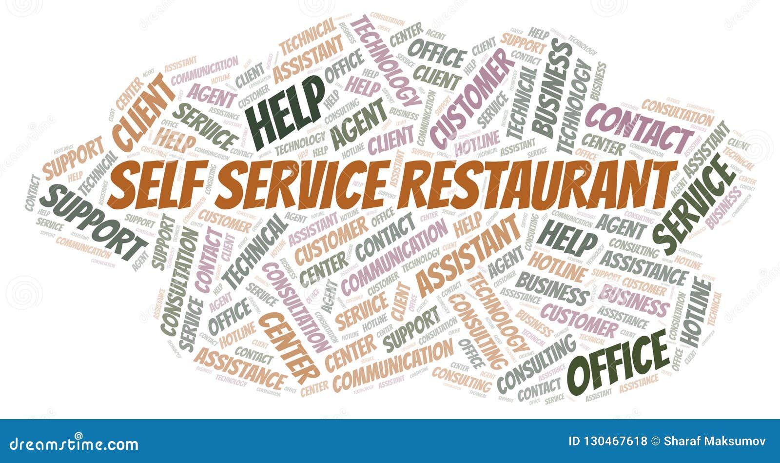 Self Service Restaurant Word Cloud. Stock Illustration - Illustration ...